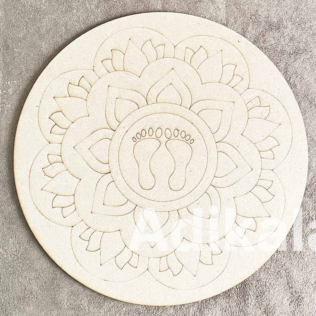 Mandala Charan Engraved Design Wall Plate Base – Adikala - Craft Store