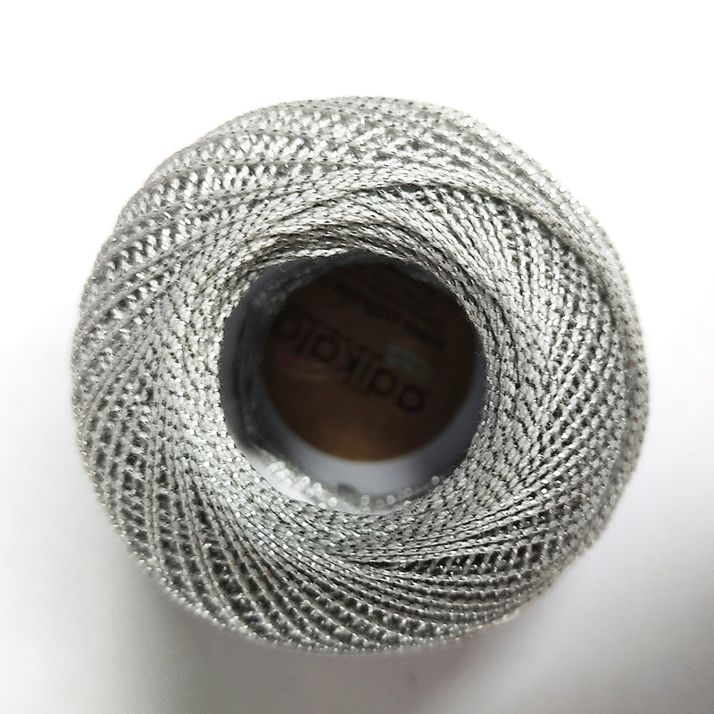 Metallic Silver Cotton Crochet Dori for Knitting, Weaving, Embroidery ...