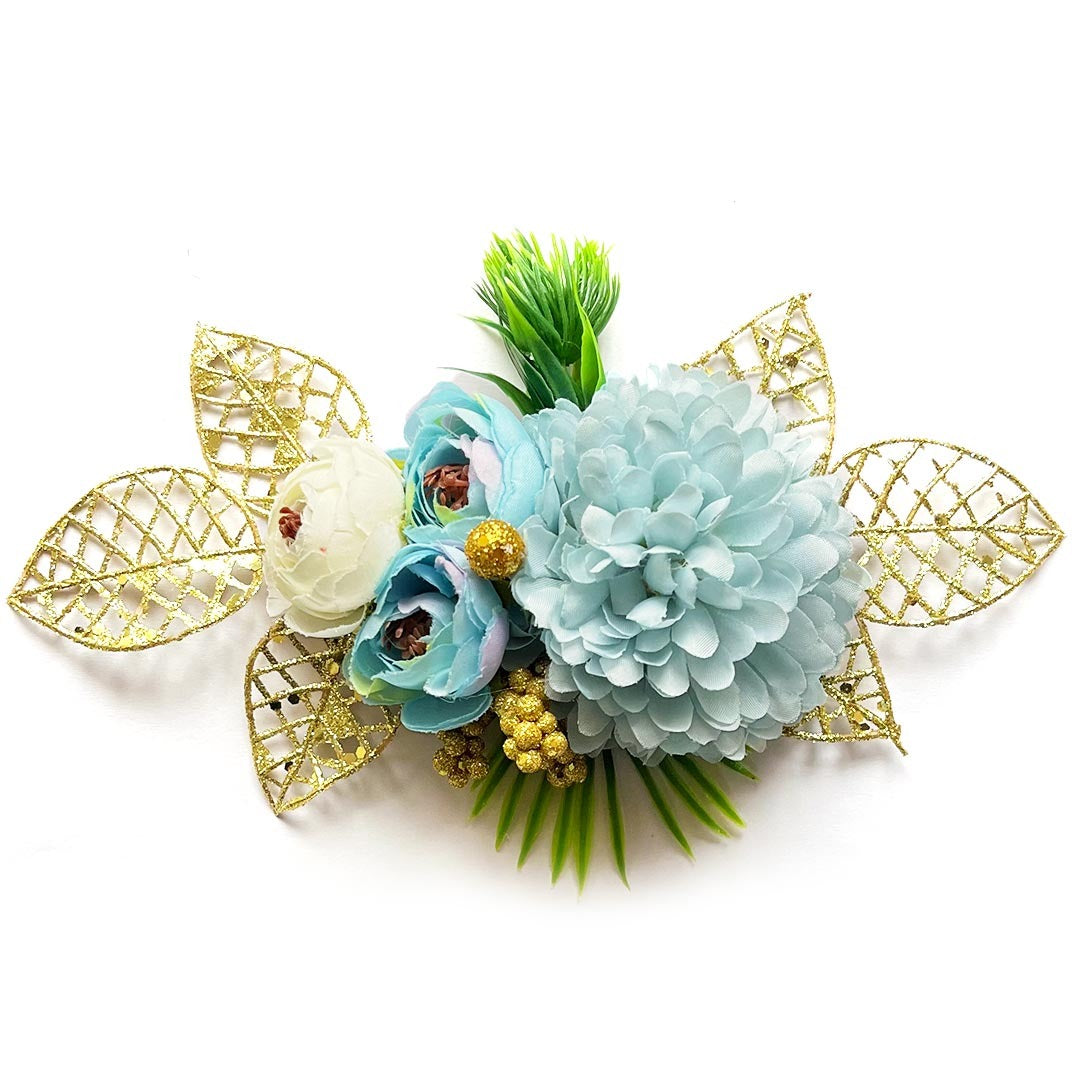 Light Blue Color Carnation Broad Flower Bunch Pack Of 2 for Trousseau ...