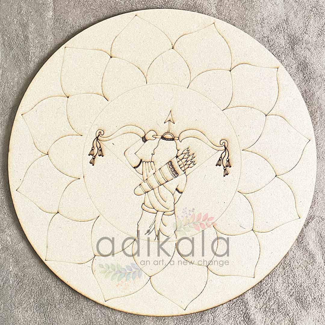 Mandala Lord Rama Engraved Design Wall Plate Base For Lippon Art ...