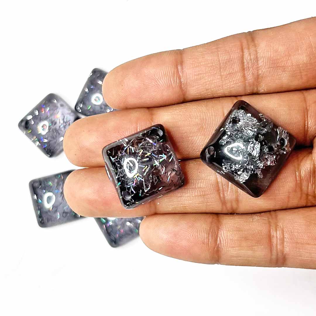 Black Color Square Shape Acrylic Button Set Of 10 – Adikala - Craft Store