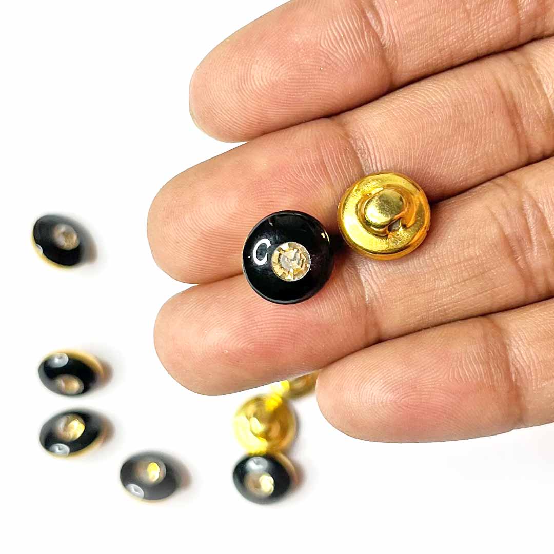 Black Color Round Fancy Buttons Set Of 10 – Adikala - Craft Store