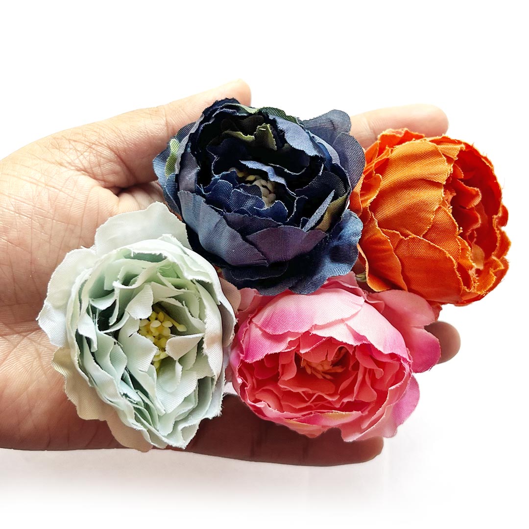 Multi Color Big Peony Flower Head Pack of 20 (7cm) for Home, Gift, Chr ...