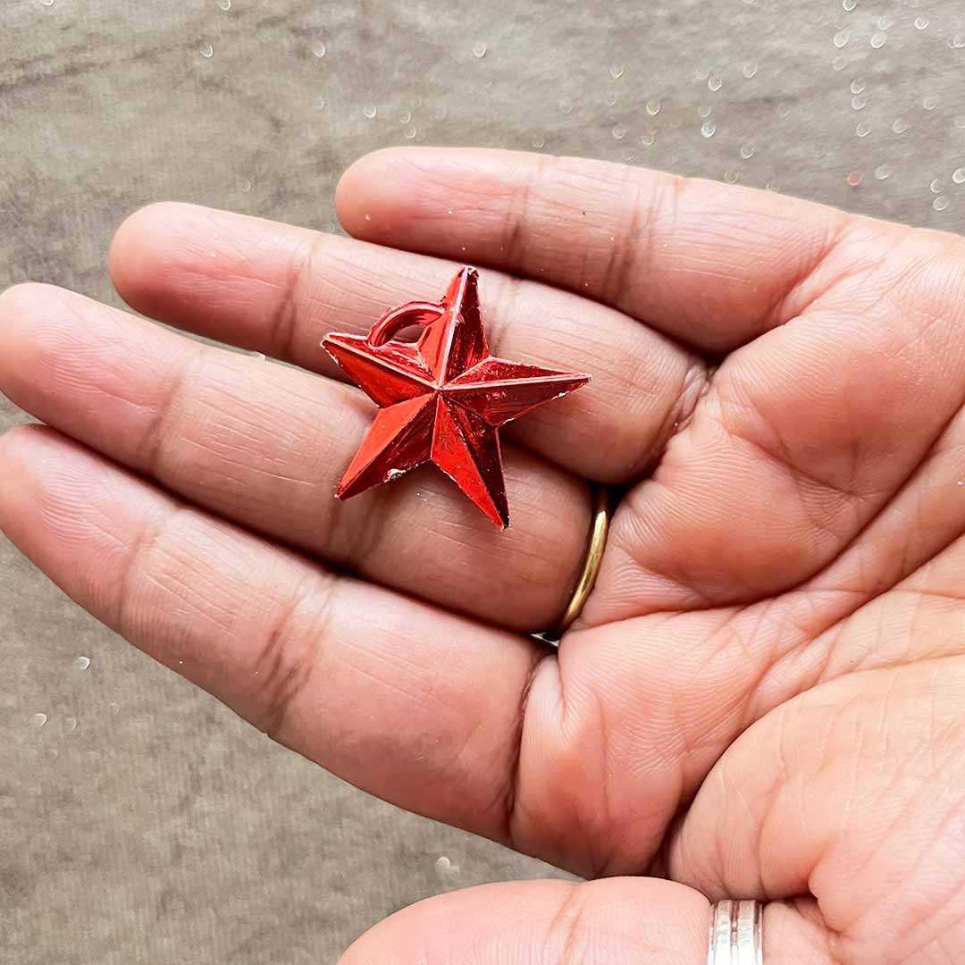 1 Inches Red Color 3d Stars Pack Of 20 – Adikala - Craft Store