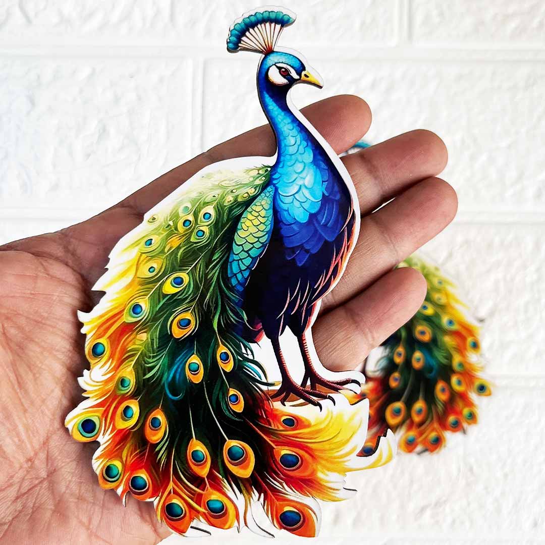 Printed Peacock Cutout Pack of 10 for Wall Decoration – Adikala - Craft ...