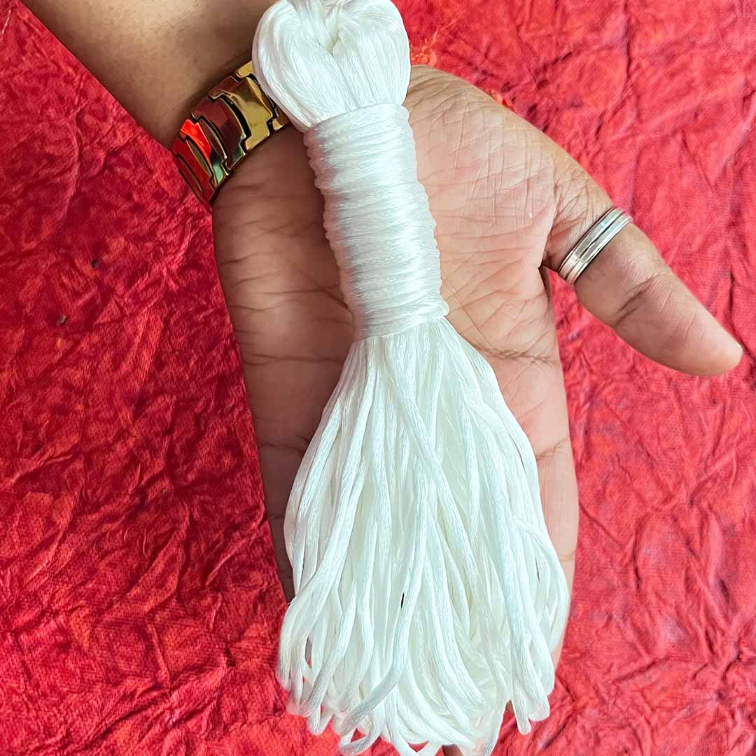 White Color Malai Dori- 20 meter – Adikala - Craft Store