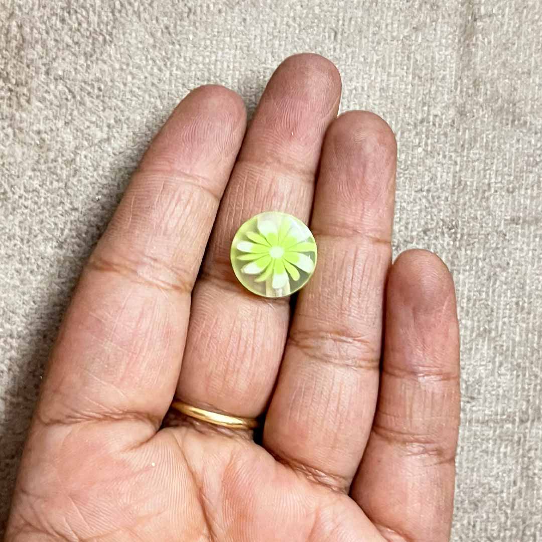 Green Color Round Shape Button Set Of 10 – Adikala - Craft Store