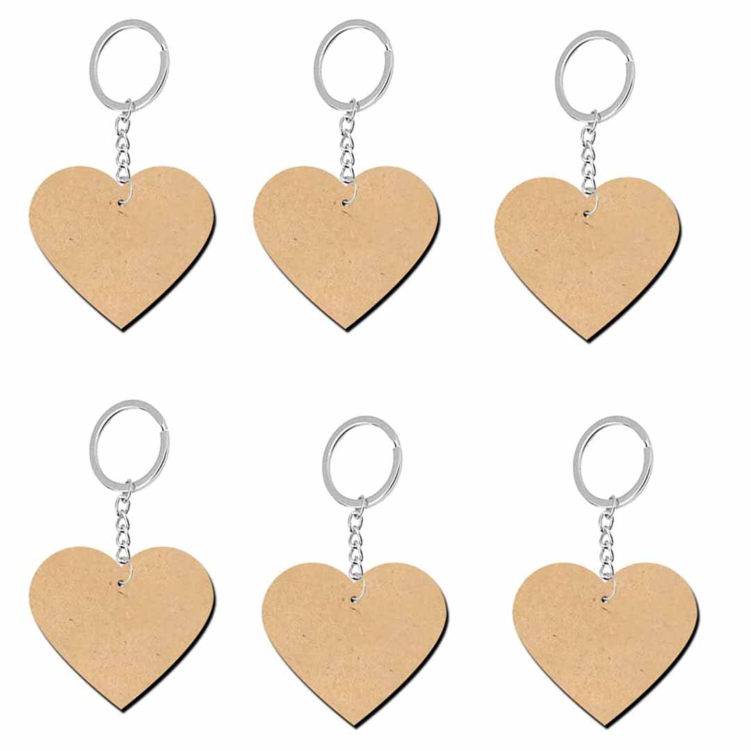 Key Chain With Heart Shape MDF Base Set Of 10 – Adikala - Craft Store