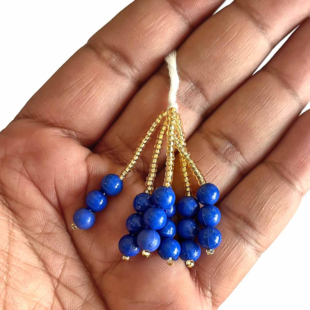 Blue Color Beads Tassel Pack Of 20 – Adikala - Craft Store