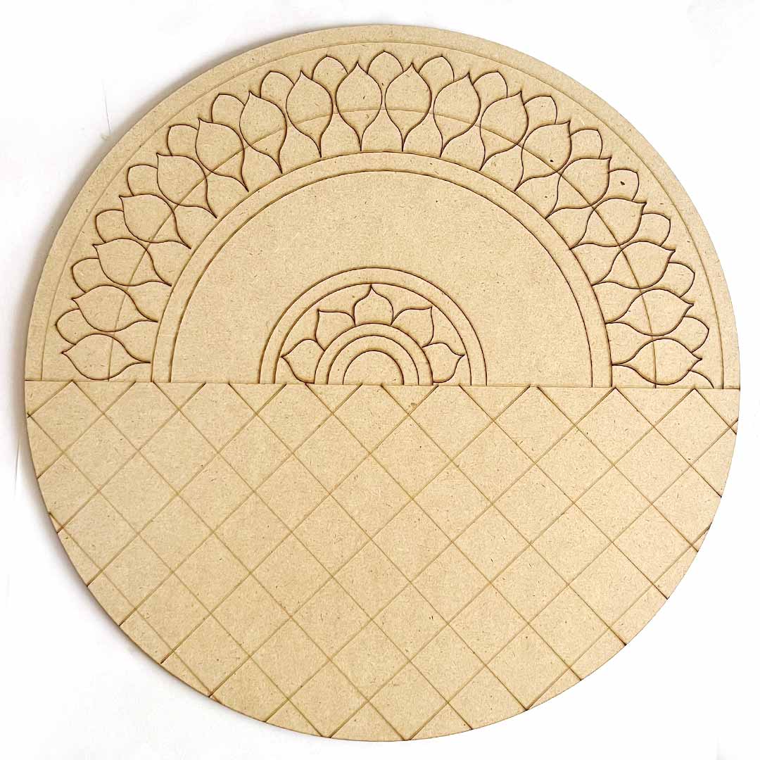 Dual Mandala Design MDF Engraved Base – Adikala - Craft Store