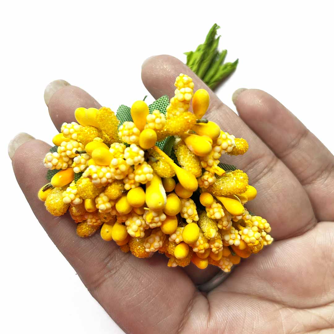 Yellow Pink Artificial Pollen Flower – Adikala - Craft Store