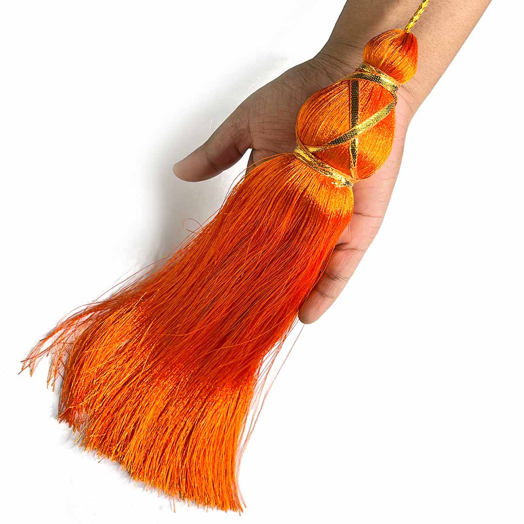 Orange Color Matka Tassel Set Of 4 – Adikala - Craft Store