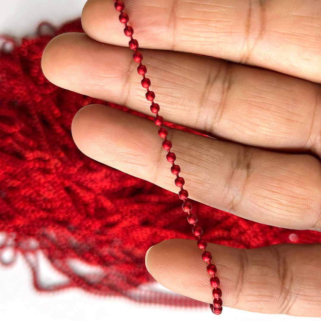 Red Color Ball Chain for Jewelry Making Pack of 10 Meters – Adikala ...