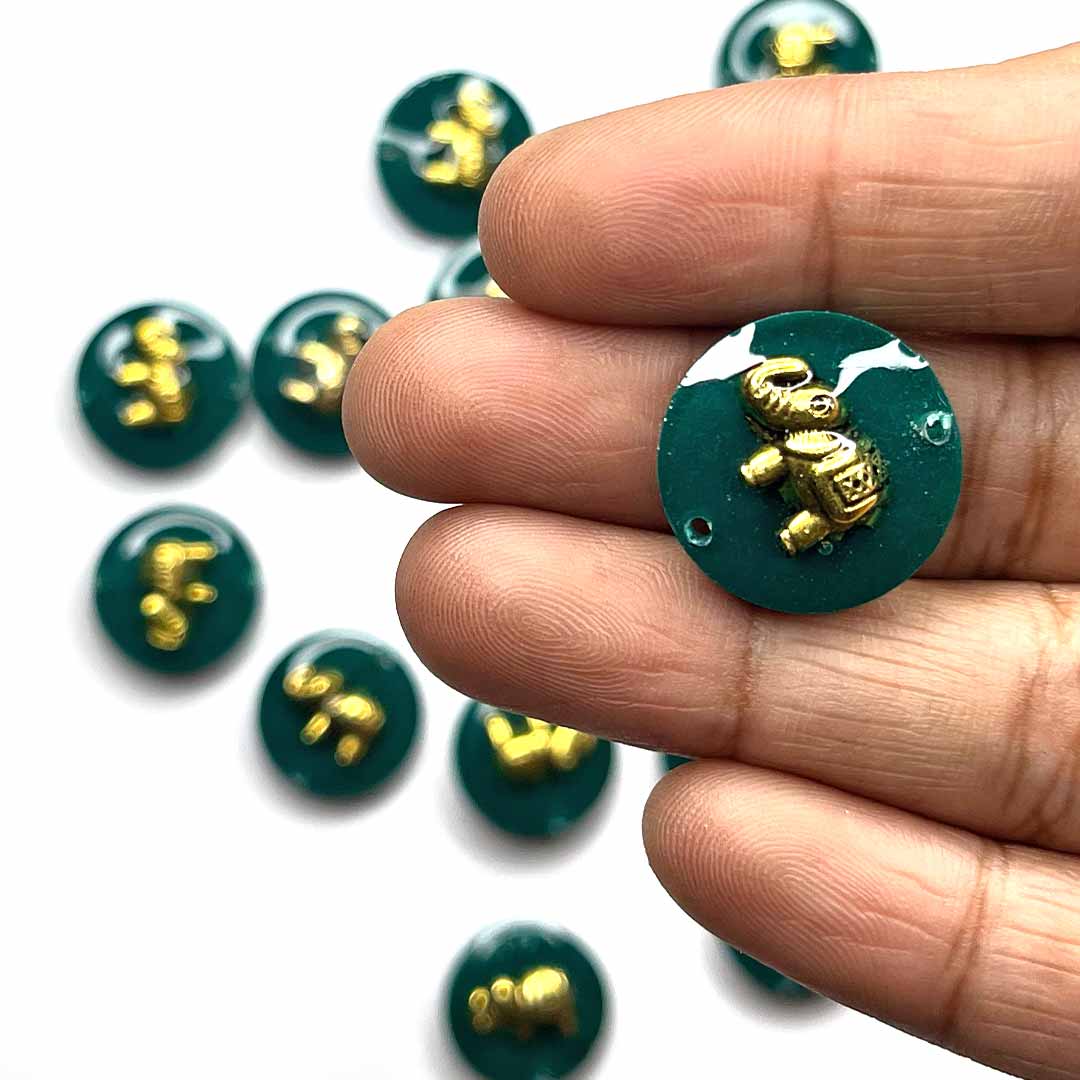 Dark Green Color Round Shape Acrylic – Adikala - Craft Store