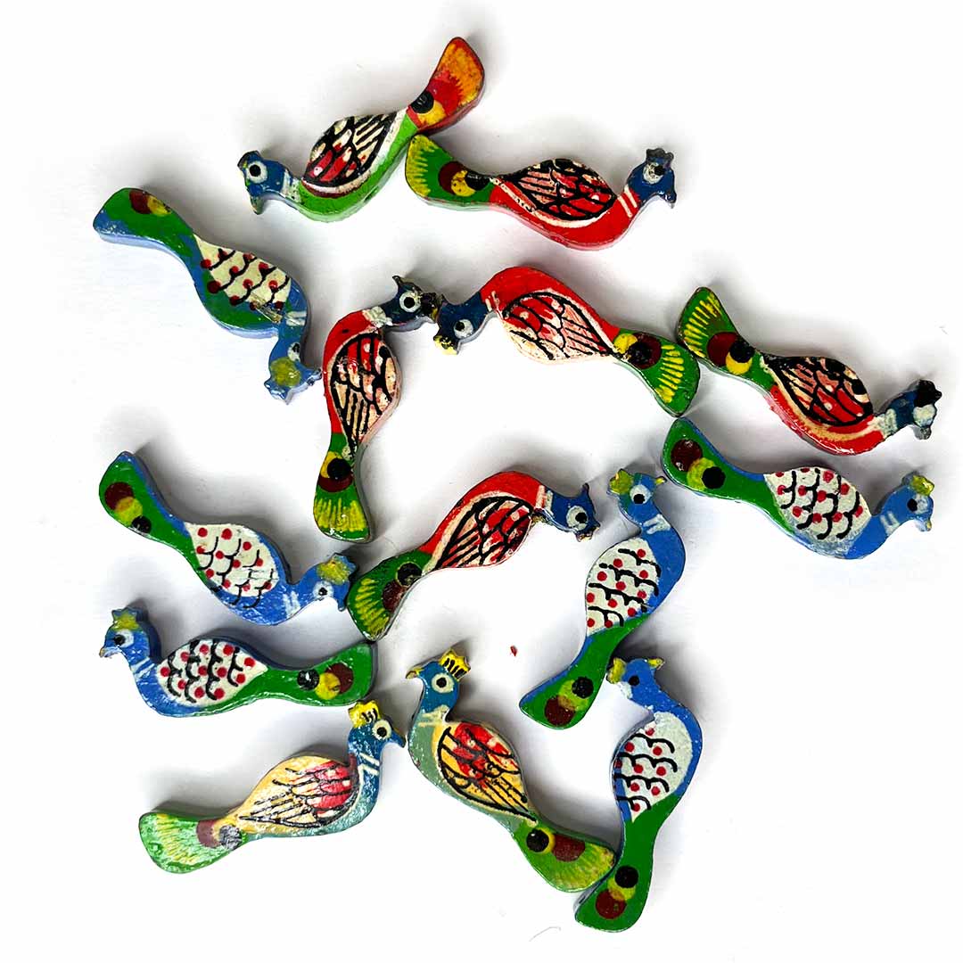 Multi Color Peacock Wooden Miniature – Adikala - Craft Store