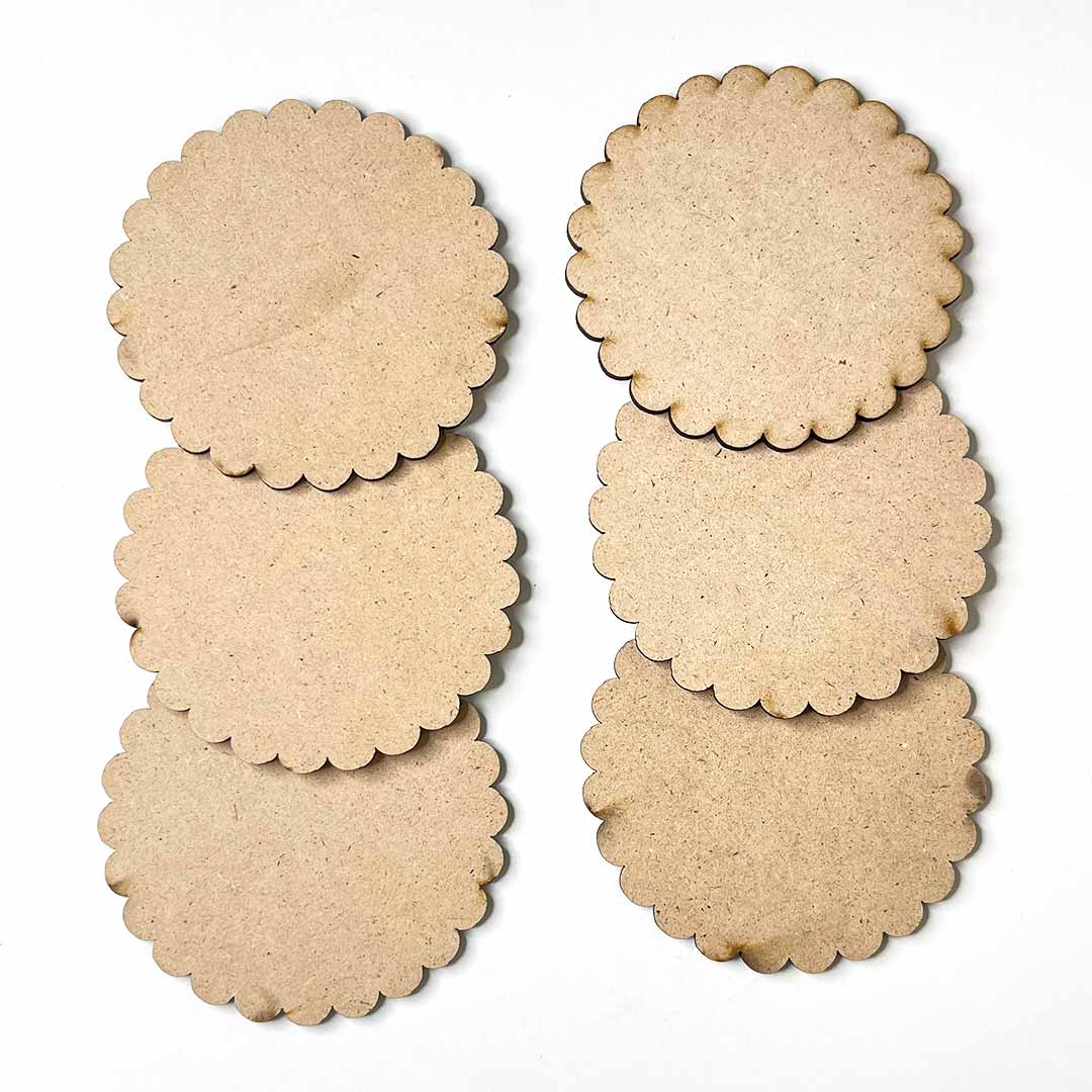 scalloped Mdf Base Set of 6 – Adikala - Craft Store