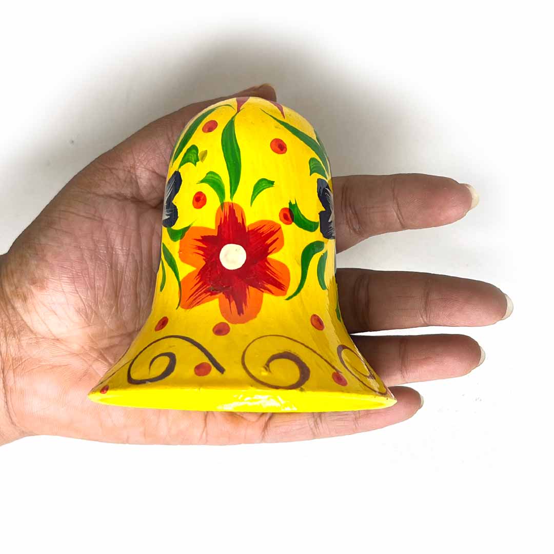 Yellow Color Big Size Handpainted Bells (Pack Of 2) – Adikala - Craft Store