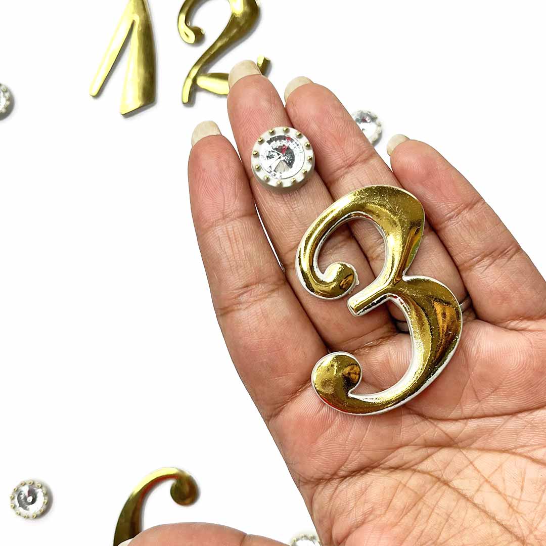 Golden Color & Jarkan Luxury Wall Clock Numbers – Adikala - Craft Store