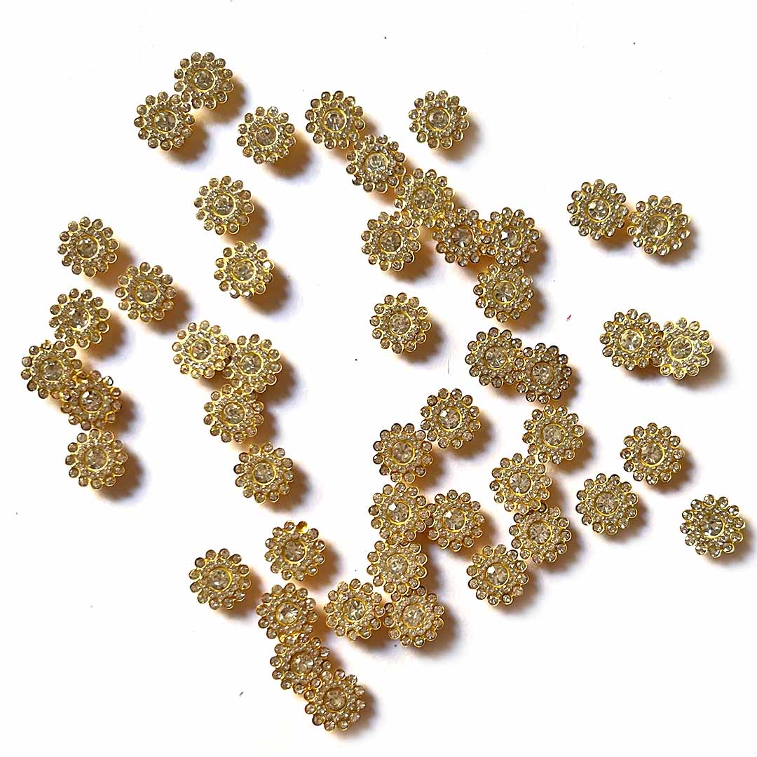 White Flower Shape Stones Booti Pack Of 50 – Adikala - Craft Store