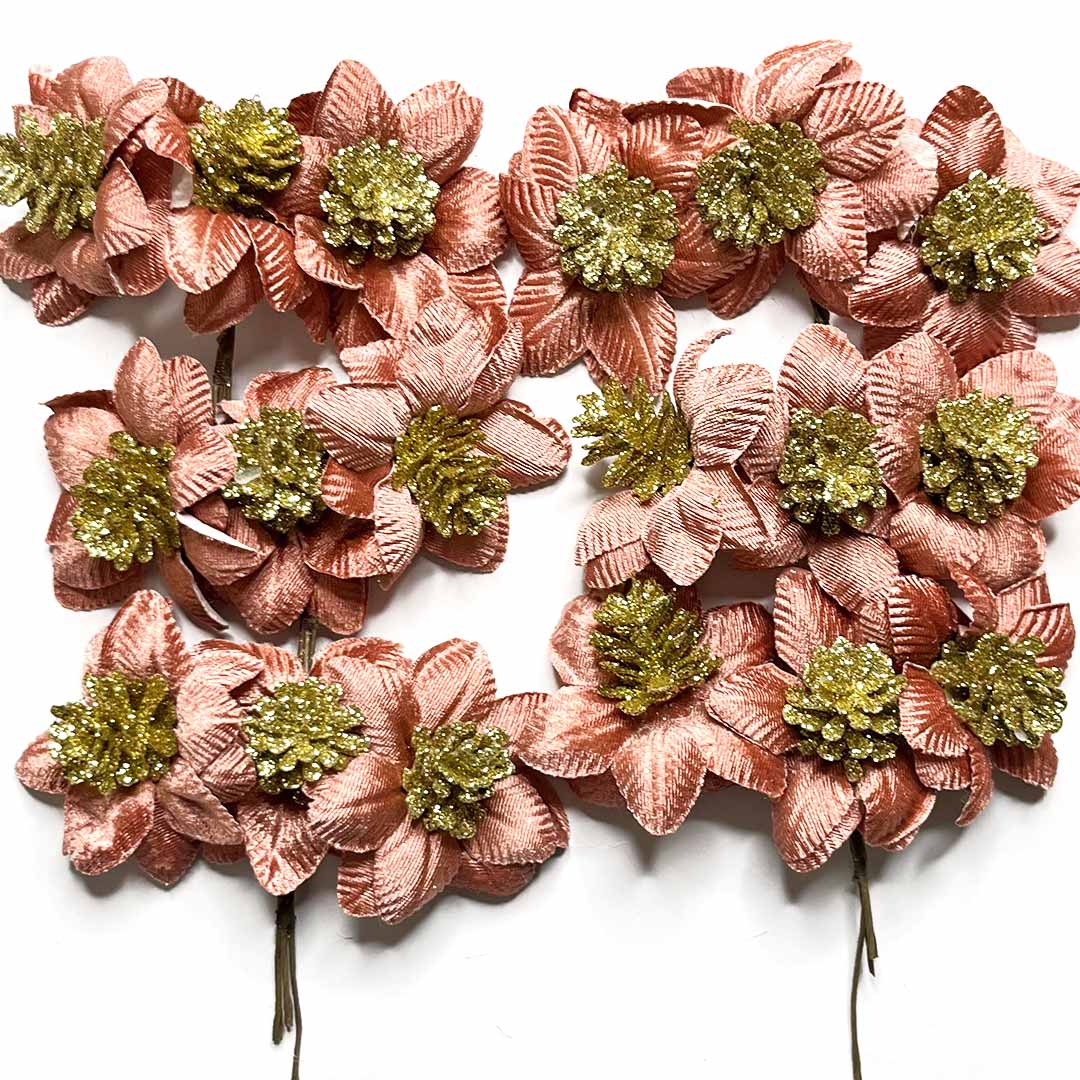 Baby Pink Color Martina Moon Flower With Baby Pine Bunch 2 Of 6 PCS ...