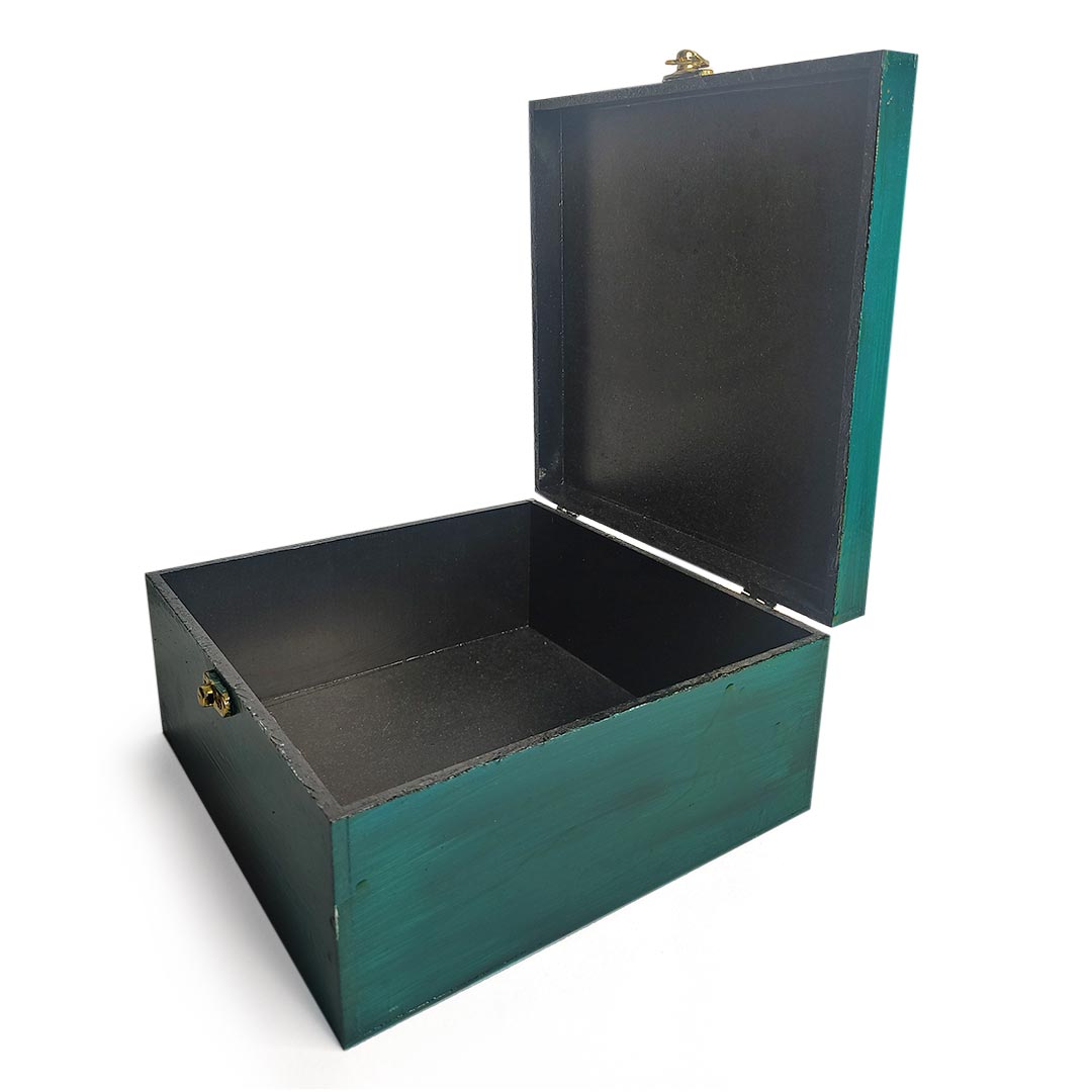 Turquoise Green Velvet Textured With Embossed Design Pinewood Multipur ...
